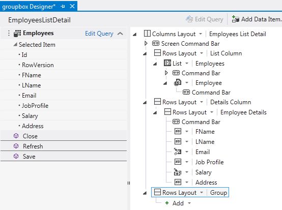 Using a GroupBox Control in LightSwitch Visual Studio 2012